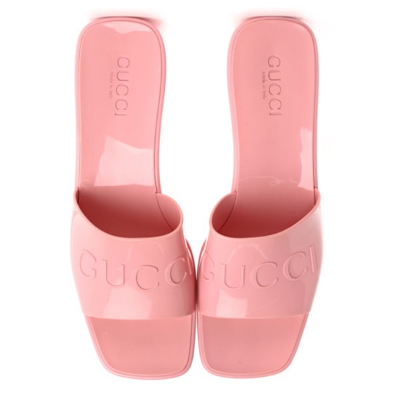 Gucci | Shoes | Gucci Pink Rubber Platform Mules 42 | Poshmark